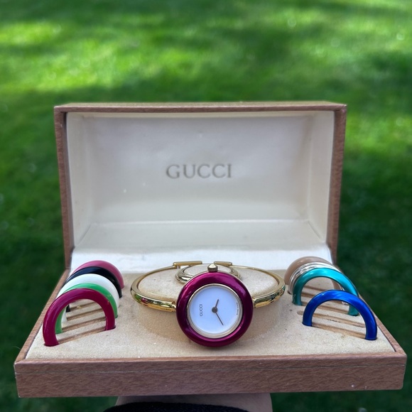 Gucci | Accessories | Authentic Vintage Gucci Bangle Watch With ...